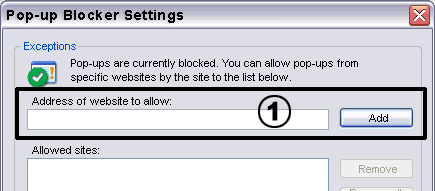 How to disable the pop-up blocker?
